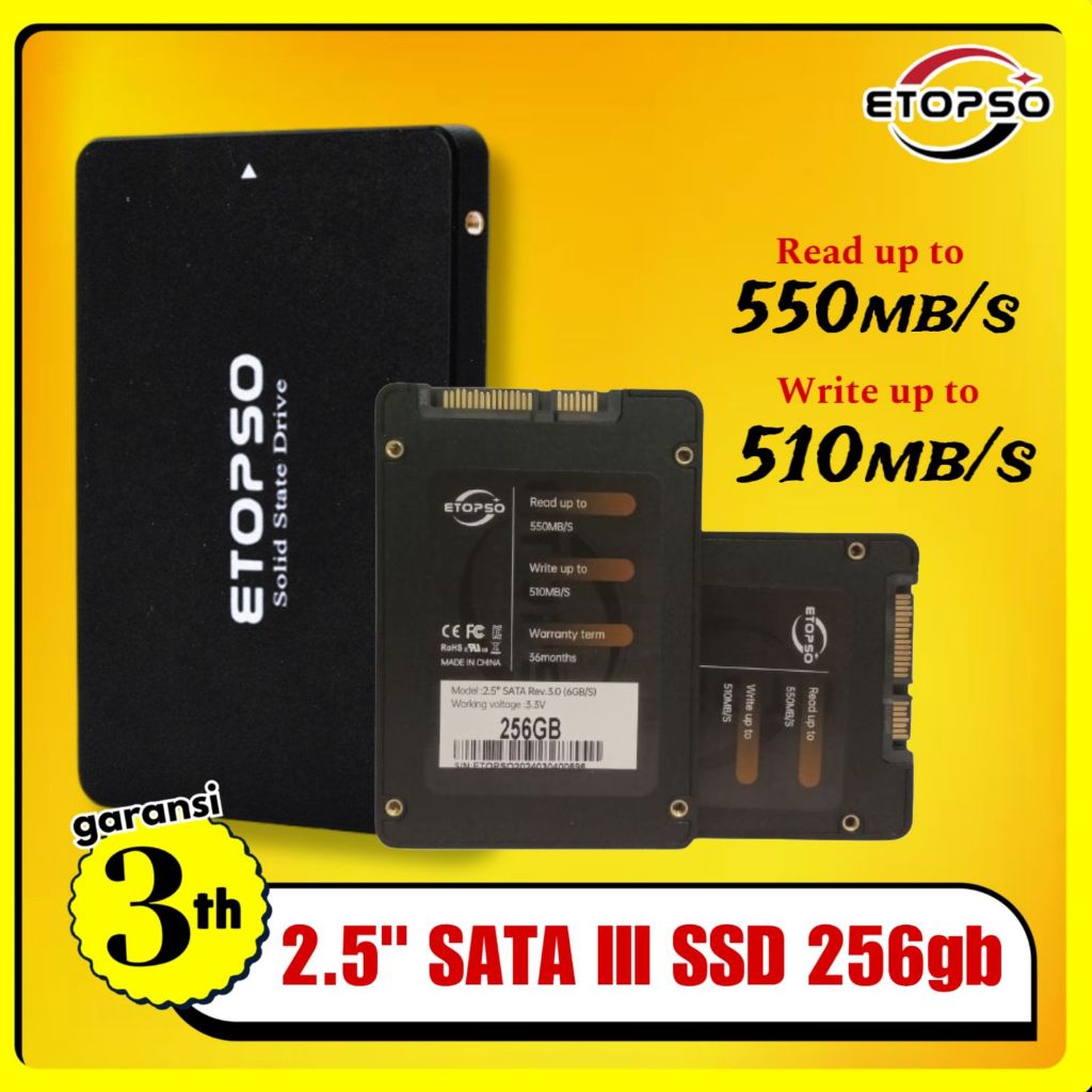 Jual ETOPSO SSD SATA III 2.5" 256GB RUSAK GANTI BARU | Shopee Indonesia