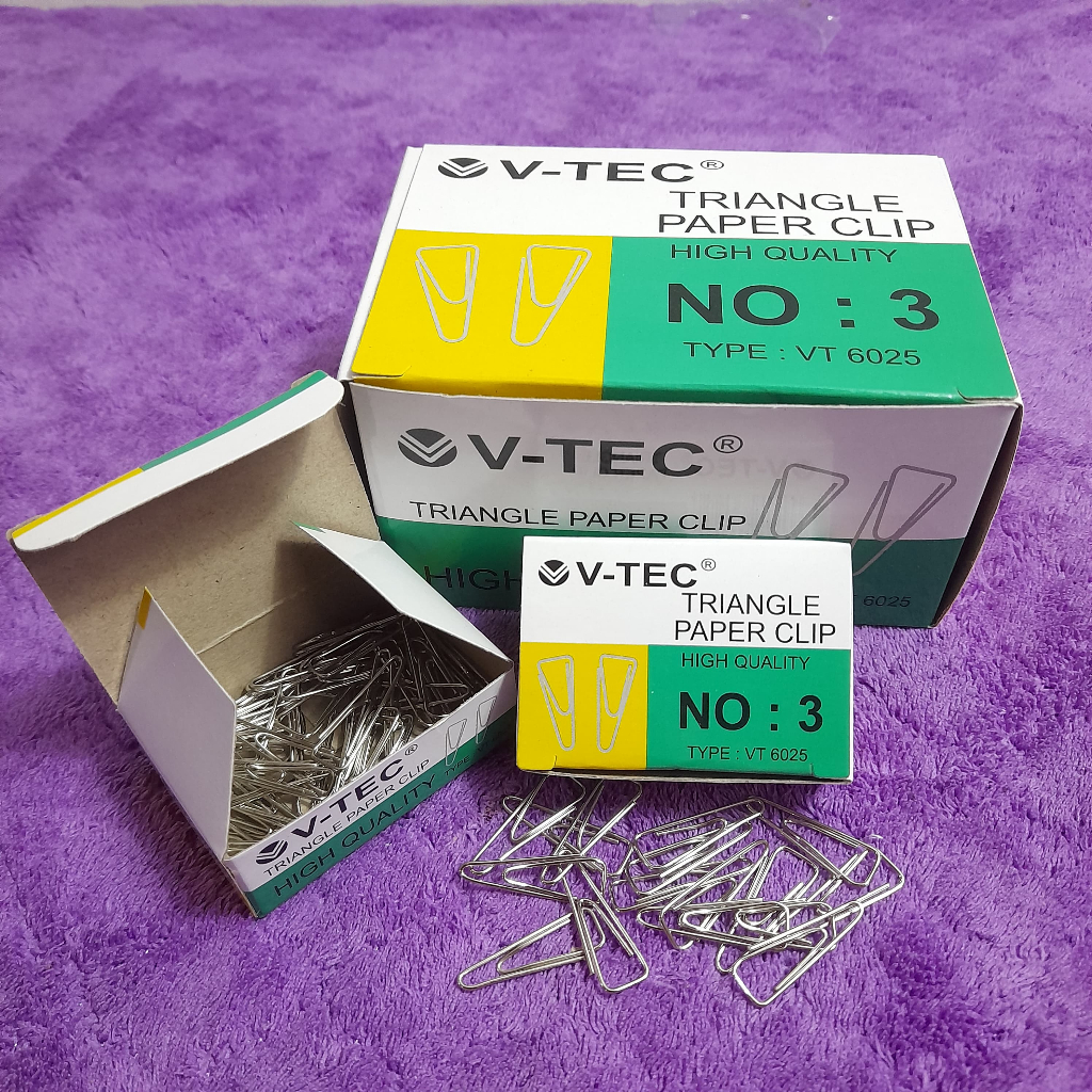 Jual Trigonal Paper Clip / Klip Penjepit Kertas NO 3 V-tech | Shopee ...