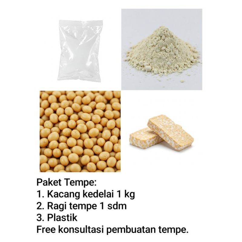 Jual Paket Pembuatan Tempe (kacang kedelai 1kg + ragi + plastik) Free ...