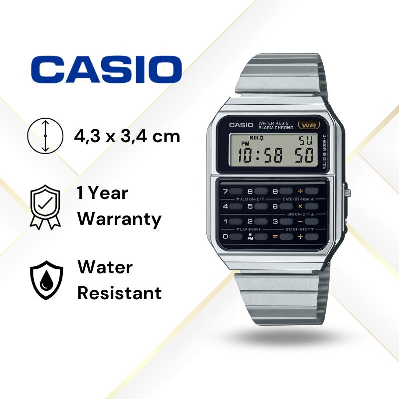 Jual JAM TANGAN CASIO CA-500WE-1A ORIGINAL - CA 500WE 1ADR SILVER VINTAGE CASIO ORIGINAL ...