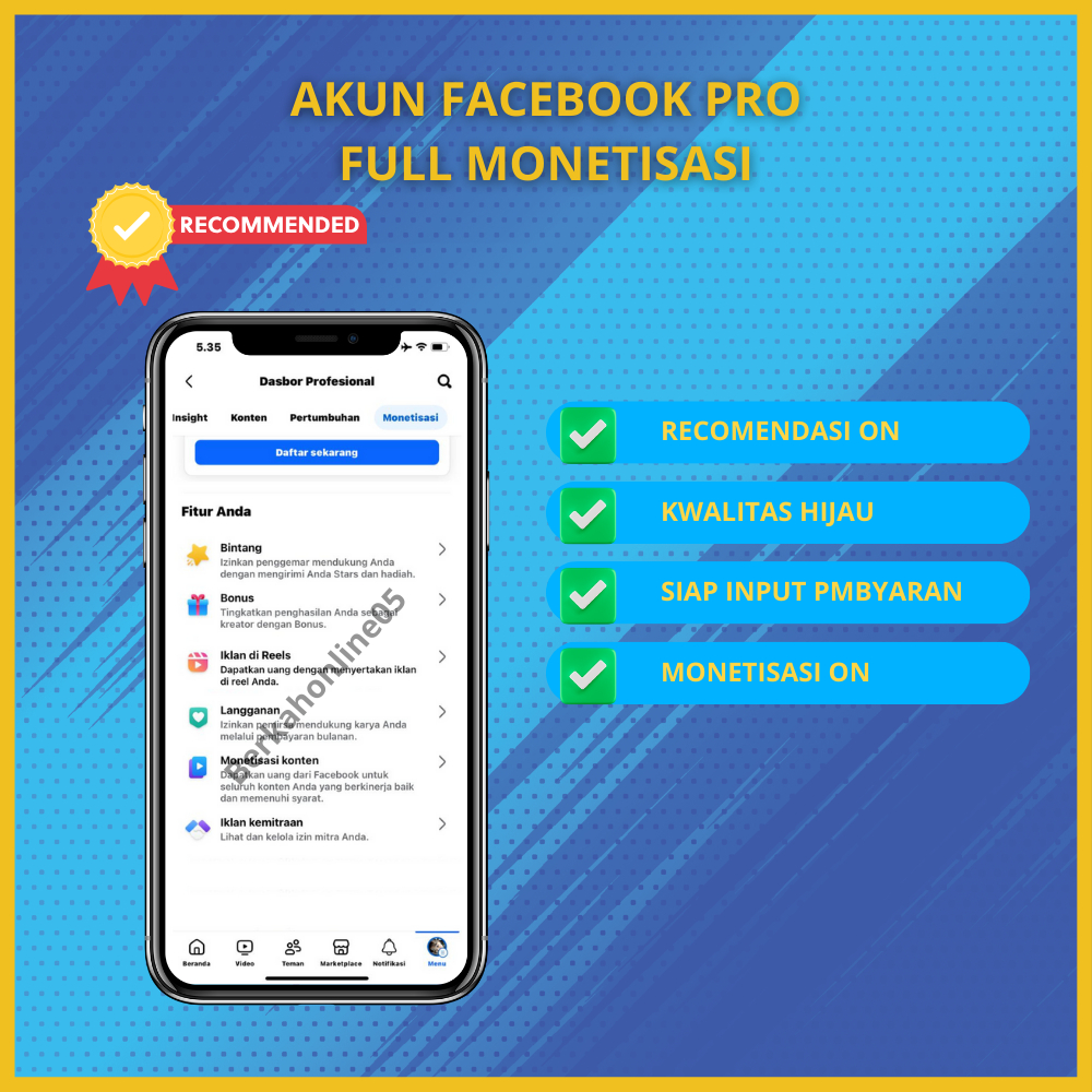 Jual fb pro monet tinggal ganti nor.ek | Shopee Indonesia