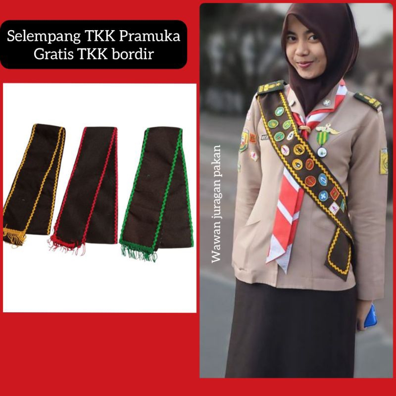 Jual Selendang TKK / Selempang TKK Pramuka gratis 10 TKK Wajib / siaga / penggalang / penegak ...