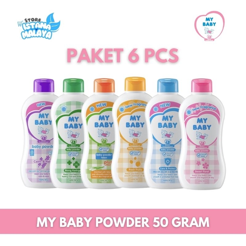 Jual [6 PCS] My Baby Powder 50 gram | Shopee Indonesia