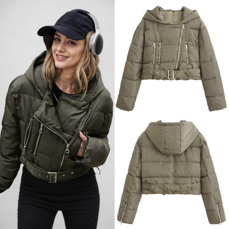 Jual Green Winter Jacket 76884 (FA) | Shopee Indonesia