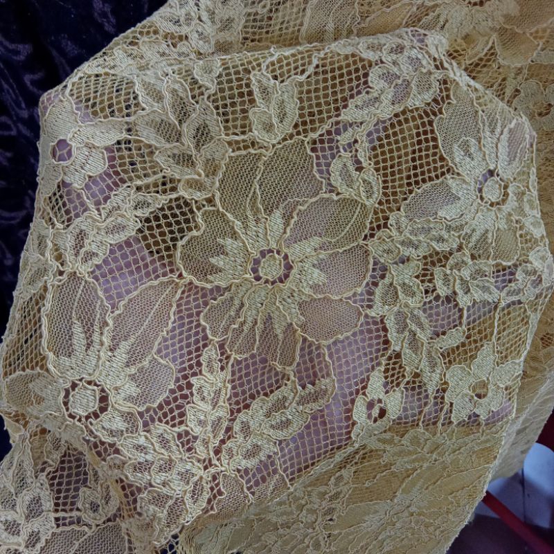 Jual Kain Tulle Brokat Motif Bunga - Kain Tille Motif - Kain Brokat ...