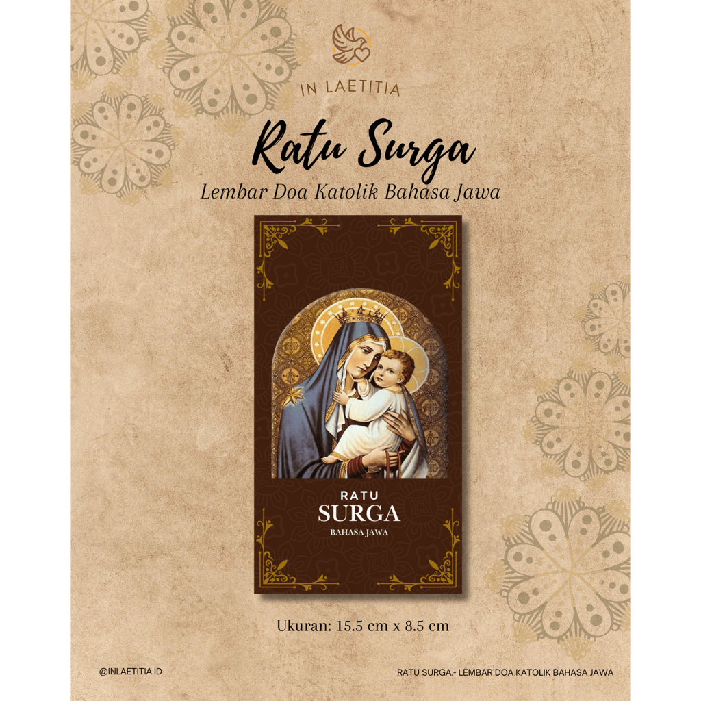 Jual In Laetitia - Ratu Surga | Lembar Doa Katolik Bahasa Jawa | Kertas ...