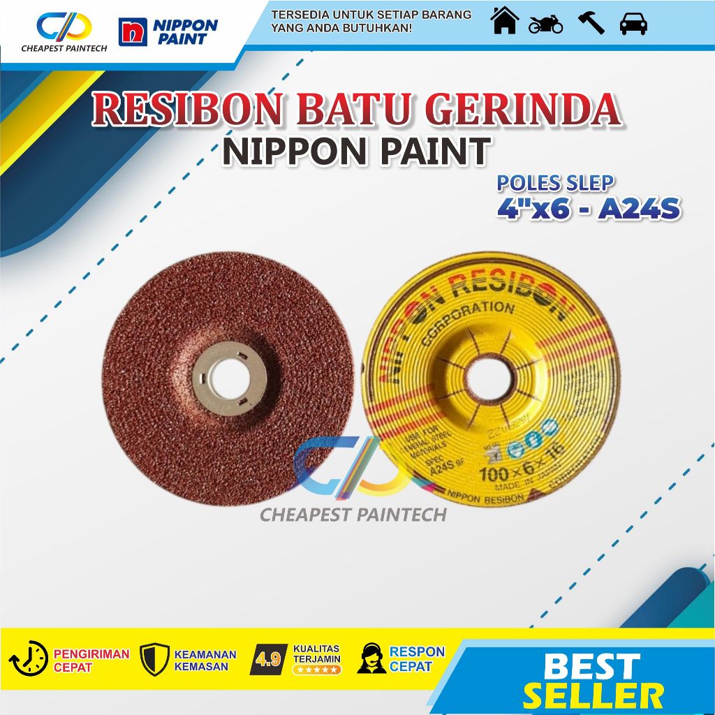 Jual NIPPON RESIBON BATU GERINDA POLES SLEP GURINDA 4"x6 A24S | Shopee ...