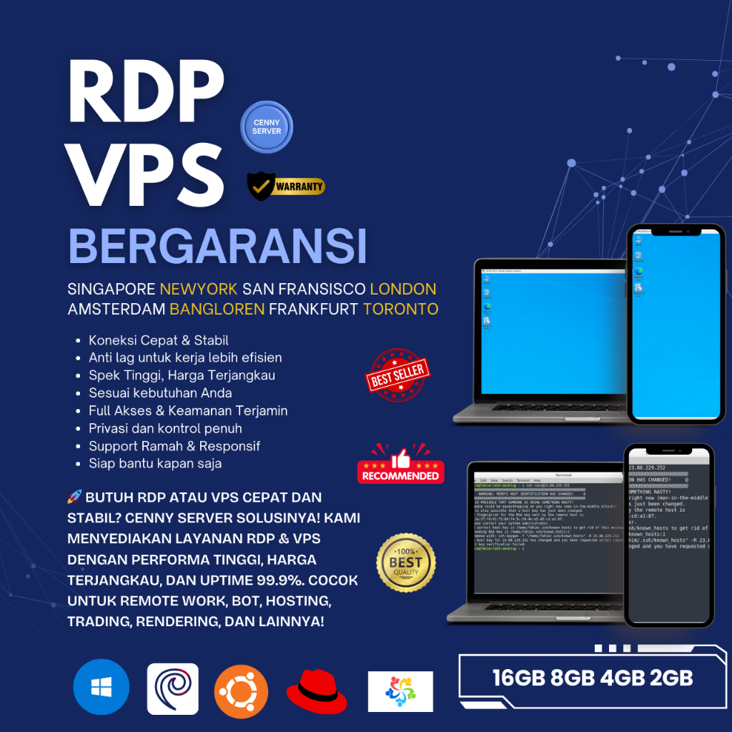 Jual RDP & VPS Window Garansi 30 Hari, Private, Full Akses, Full Speed | Shopee Indonesia
