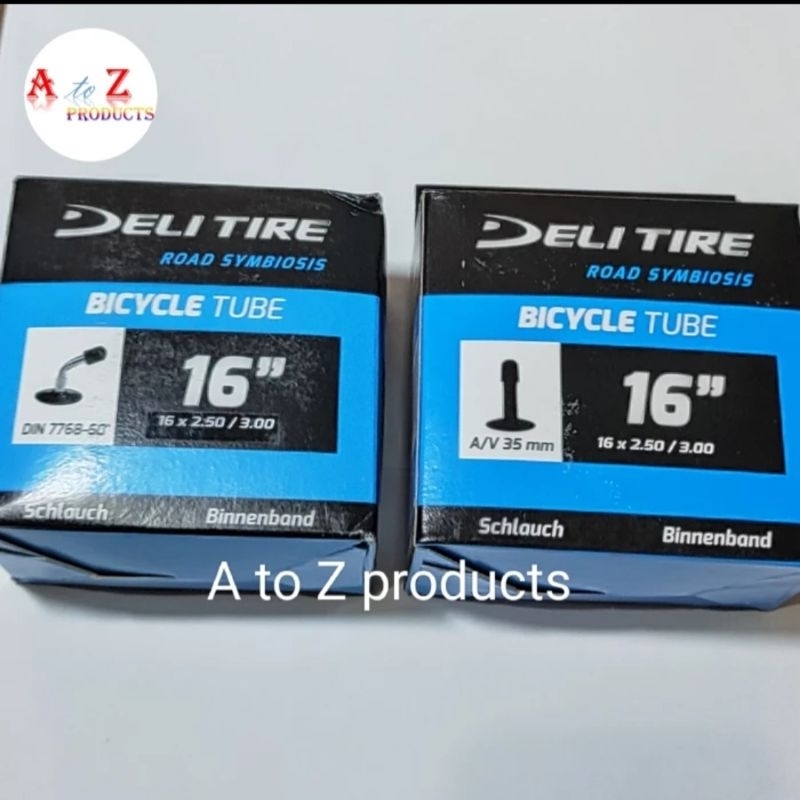 Jual ban dalam sepeda 16 x 2.50/3.00 / deli tire pentil bengkok 16" x 2,50-3,00 | Shopee Indonesia