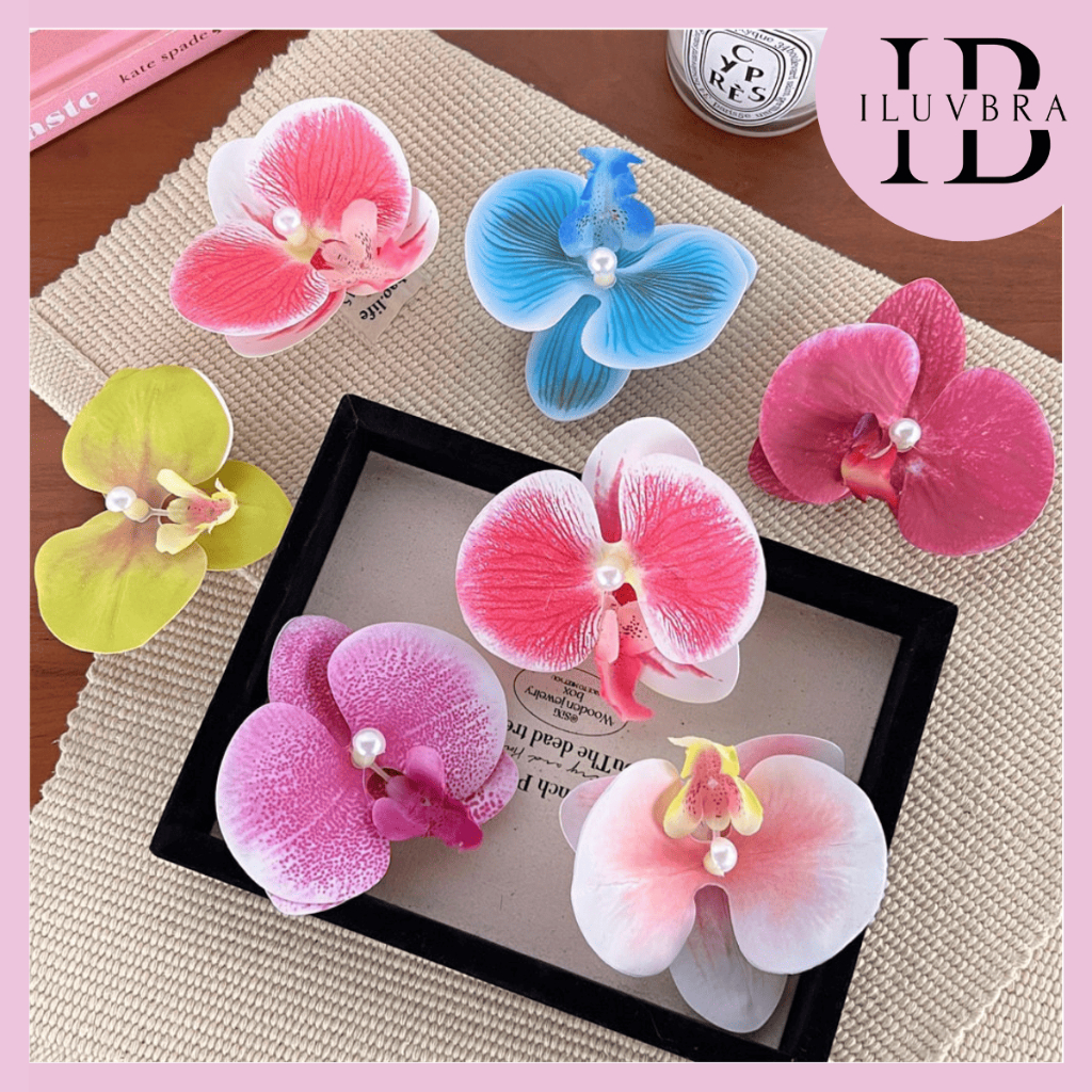 Jual •ILUVBRA•JP1989 Jepit Rambut Imut Cute Kepala Bunga Anggrek Cantik ...