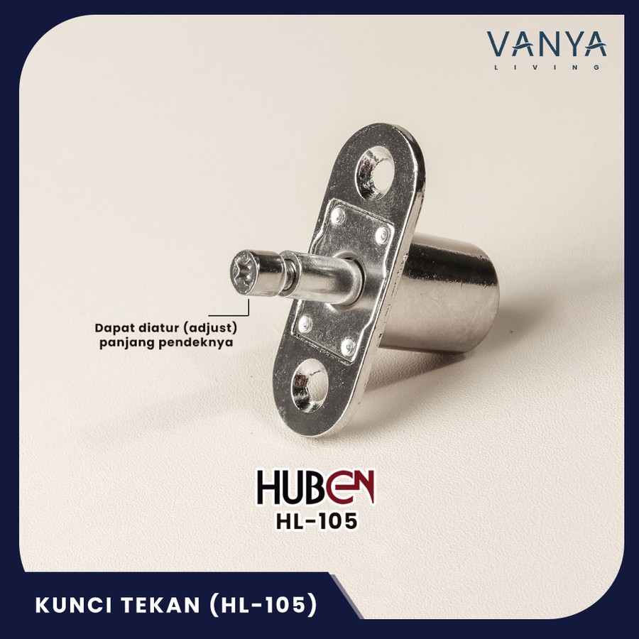 Jual KUNCI LACI TEKAN PUSH LOCK HL-105 HUBEN - AKSESORIS LEMARI/PINTU ...