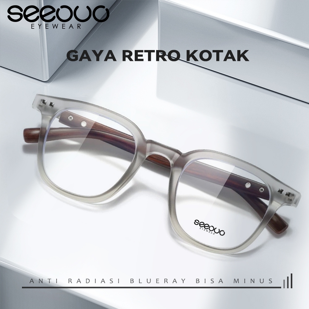 Jual Seeouo Kacamata Antiradiasi Blueray Kotak Retro Simple Fashion ...