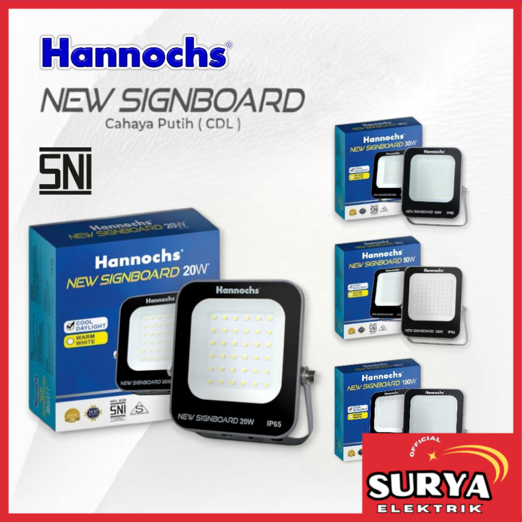 Jual Lampu Sorot HANNOCHS NEW SIGNBOARD LED Flood Light 20W / 30W / 50W ...