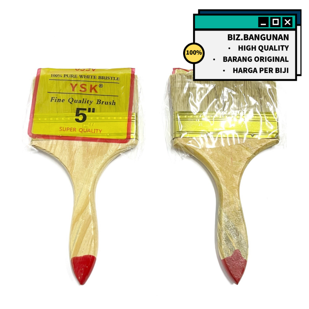 Jual KUAS CAT TEMBOK 5" INCH - KUAS GAGANG KAYU LUKAS CAT MINYAK ...
