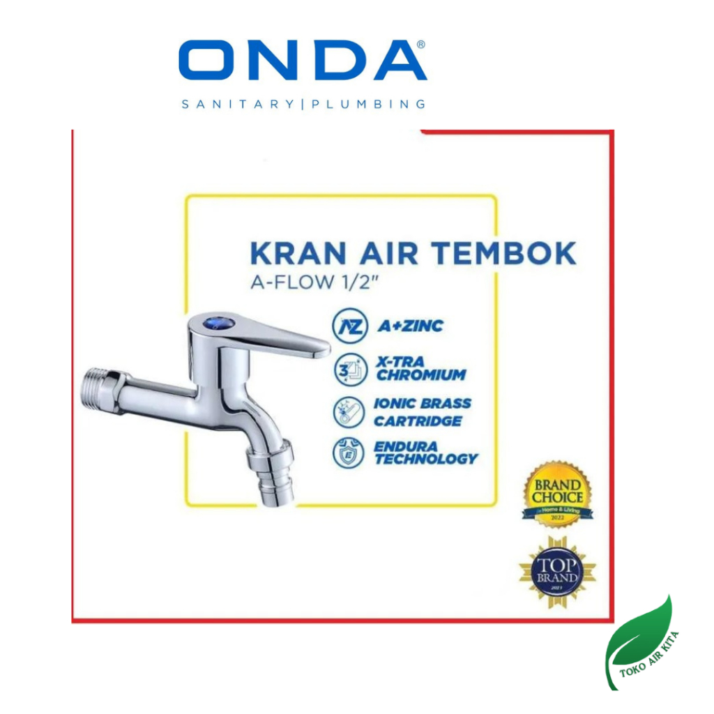 Jual Kran Tembok Onda A Flow ½” / Kran Taman / Kran Tembok Selang Kamar ...