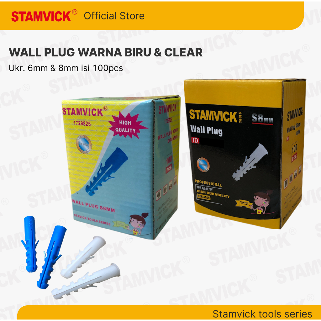 Jual Stamvick Alat Tanam Pengait Sekrup Tembok Wall Plug Warna Clear ...
