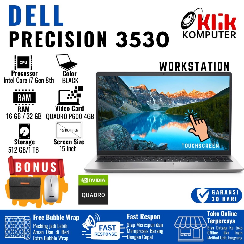 Jual Dell Precision 3530 Workstation Quadro Notebook Autocad | Shopee ...