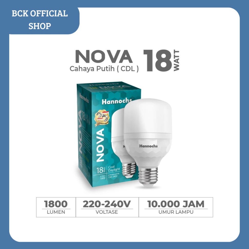 Jual Hannochs Lampu Bohlam LED NOVA 18W Cahaya Putih | Shopee Indonesia