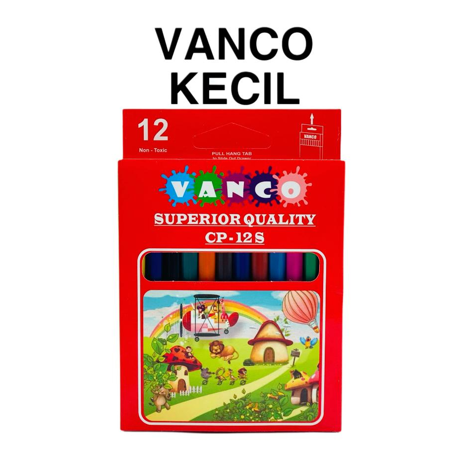 Jual PENSIL WARNA VANCO 12 WARNA PENDEK / Pensil Gambar / Color Pencil VANCO 12 WARNA PENDEK ...