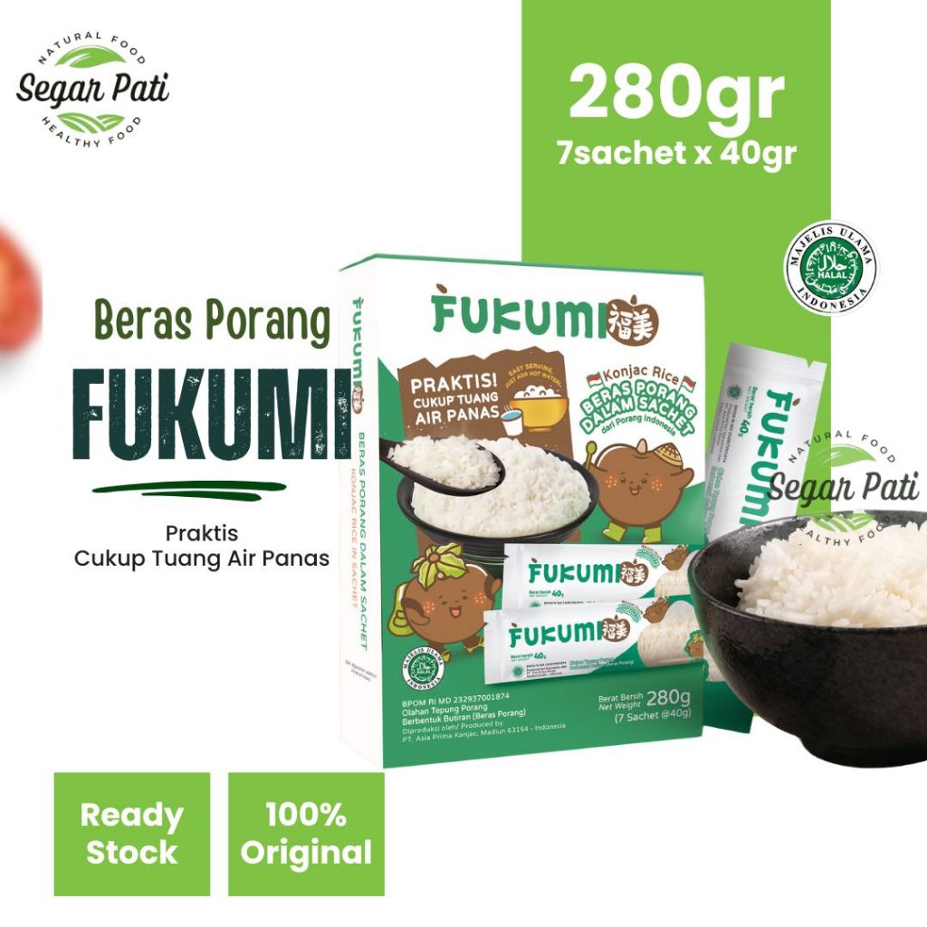 Jual FUKUMI Beras Porang Box Sachet - Shirataki/Konjac Rice 280 gram ...