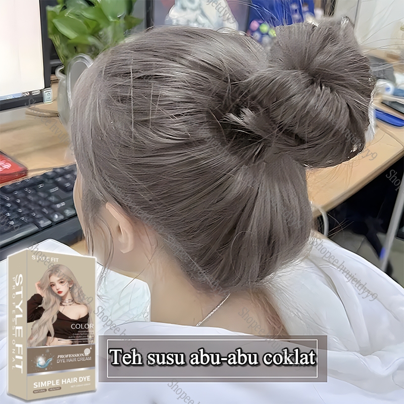 Jual 【Pengiriman cepat】STYLE FIT cat rambut milk tea ash*200ml Lembut ...