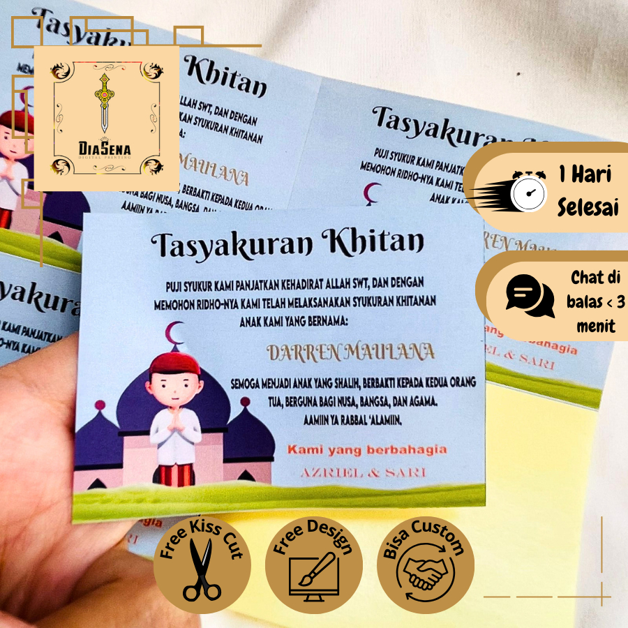 Jual Diasena Sticker Label Tasyakuran Khitanan Free Desain Stiker ...