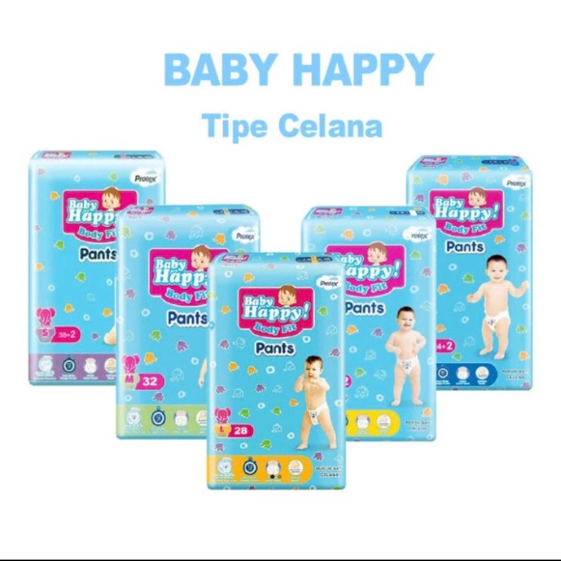 Jual Baby Happy Pants S40 M32 L28 XL26 XXL24 Baby Happy Popok Sekali ...