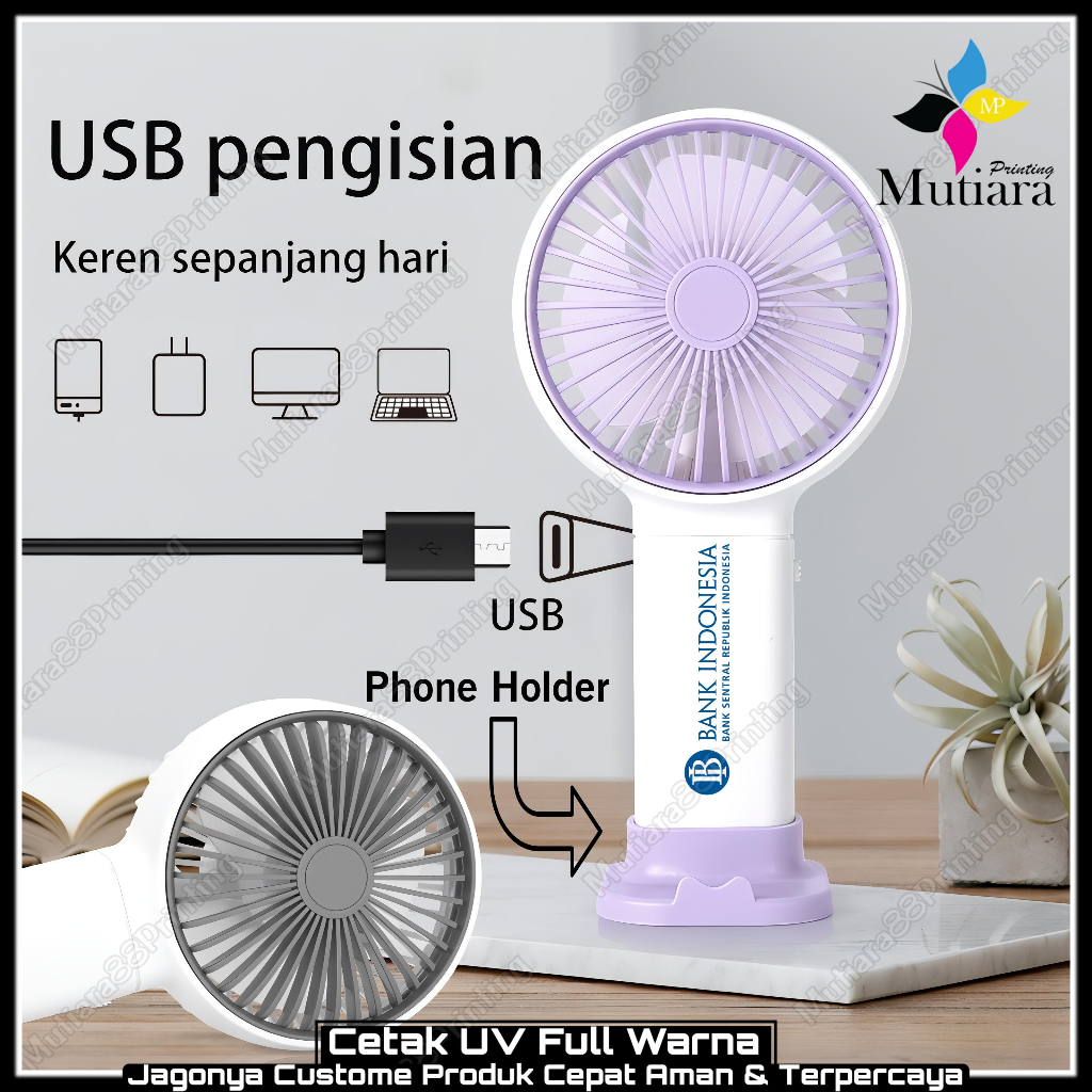 Jual [ KIPAS ANGIN MINI PORTABLE CUSTOM UV FULL WARNA ] Kipas Mini ...