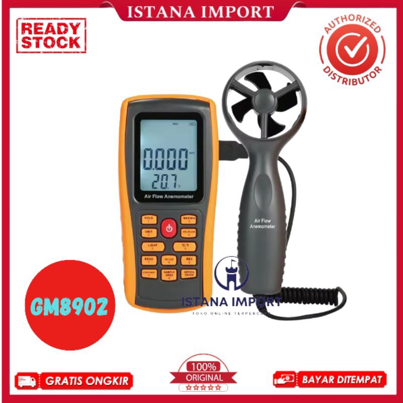 Jual GM8902 benetech Air Flow Anemometer Wind Ukur Kecepatan Angin cfm cmm | Shopee Indonesia