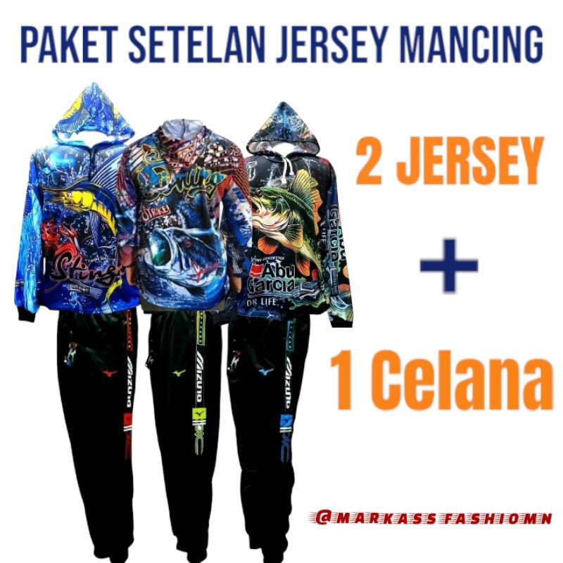 Jual Paket 2 Jersey + 1 Celana Jersey Mancing Full Printing L-XL-XXL ...