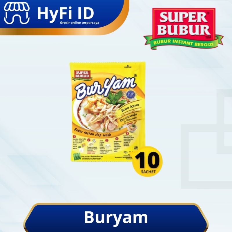 Jual Super Bubur Buryam 1 Renceng (10 Sachet) - Bubur Instan Praktis ...