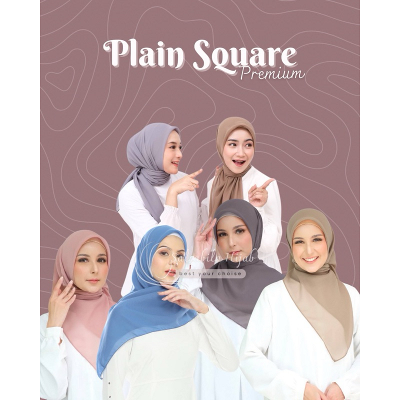 Jual SALSABILA HIJAB - PLAIN SQUARE POLLYCOTTON PREMIUM | Shopee Indonesia