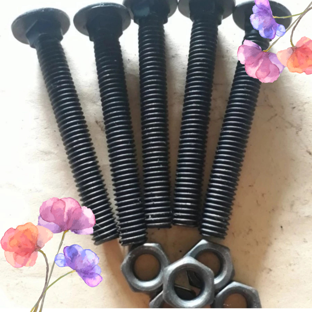 Jual Baut + Mur CB 5/16 x 2/(inchi)/CB payung hitam/panjang 5 cm/(per pcs) | Shopee Indonesia