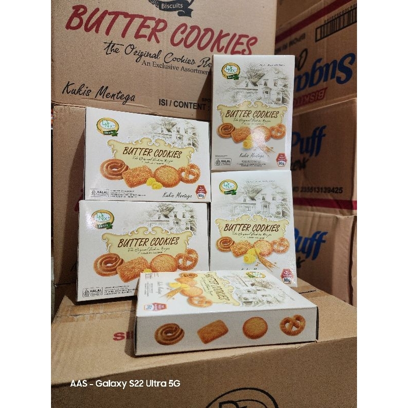 Jual BUTTER COOKIES Denex | 1Dus isi 24pcs | Netto 90g | Shopee Indonesia