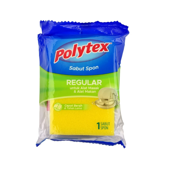 Jual SABUT SPON CUCI PIRING POLYTEX 2 LAPIS KUNING DAN HIJAU / KUAT DAN ...