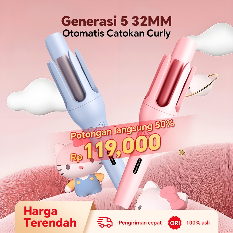 Jual 32mm Ceramics Catokan Rambut Pemanasan Curly Otomatis Hair Straightener Egg Roll for Rambut ...