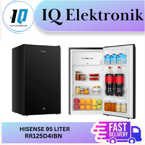 Jual KULKAS HISENSE RR125D4IBN 1 PINTU 95 LITER FRESH ZONE METAL BLACK | Shopee Indonesia