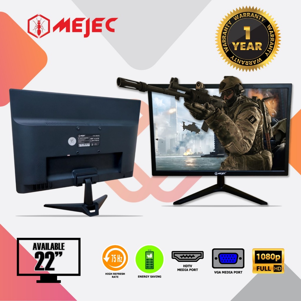 Jual Led Monitor 22 inch Full HD HDMI & VGA Input Flat Bezel Tipis ...