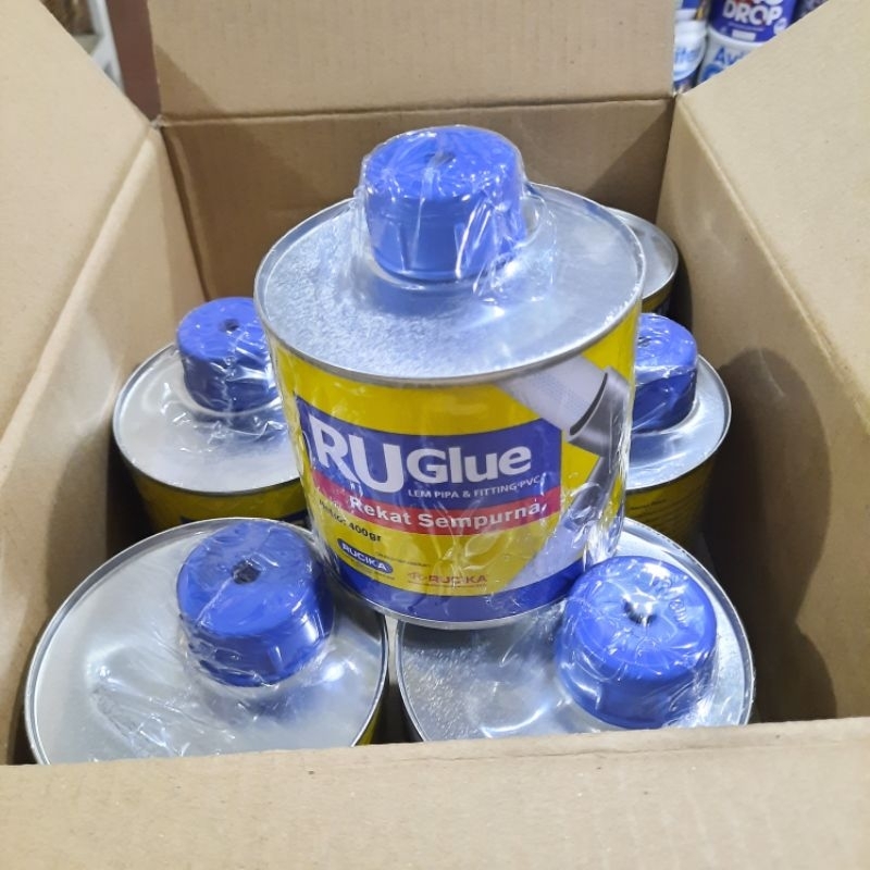 Jual [1 DUS ISI 12 KLG] Lem Pipa RUGLUE 400gr / Lem Pipa Kaleng Besar ...