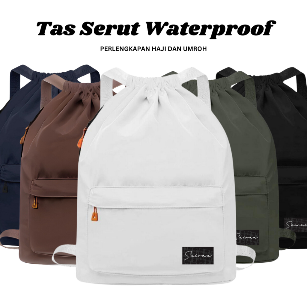 Jual Tas Serut Backpack Multifungsi Waterproof Stringbag Pria Wanita Tali Webing Perlengkapan ...