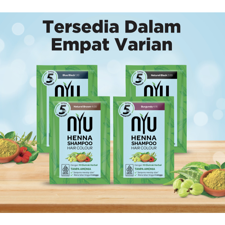 Jual NYU Henna Shampoo Hair Colour 20 ml | Shopee Indonesia