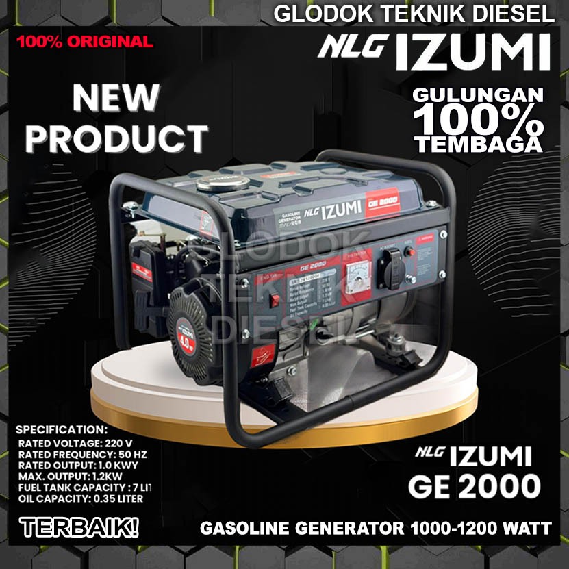 Jual NLG IZUMI Genset Bensin 1200 1000 watt Gasoline Generator Listrik ...