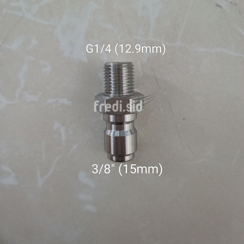 Jual Quick Coupler 3/8" (15mm) to male drat luar G1/4 (12.9mm) | Shopee Indonesia