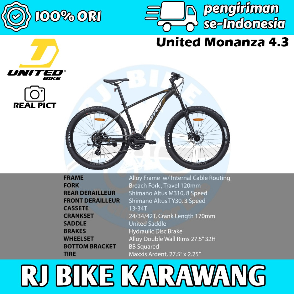 Jual SEPEDA GUNUNG MTB UNITED MONANZA 4.3 27.5INCH | Shopee Indonesia