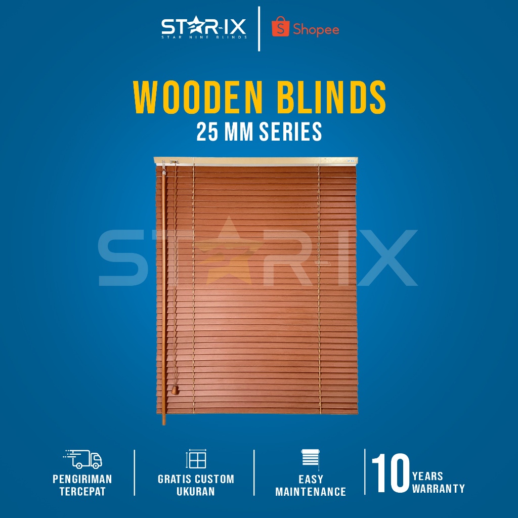 Jual Wooden Blinds Horizontal 25mm STAR-IX - Tirai Kayu Modern ...