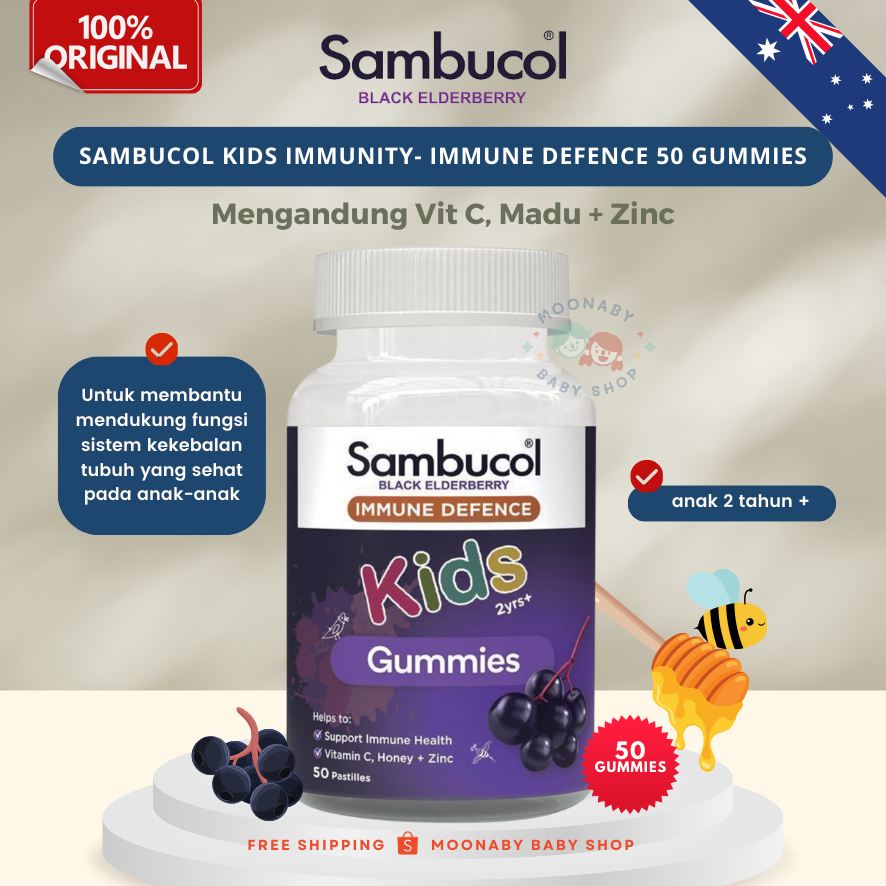 Jual Exp 08/2026 Sambucol kids Immunity Gummies vitamin immune deffence ...