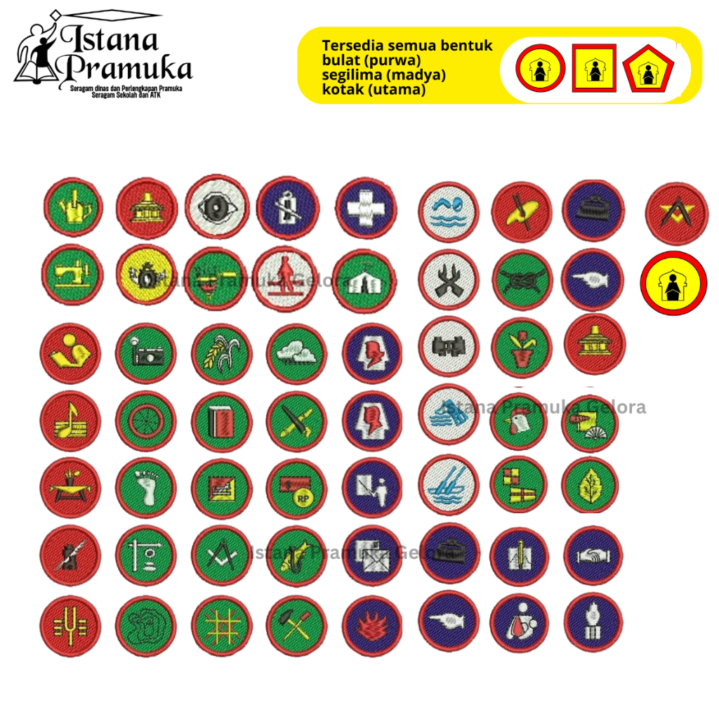Jual Tanda Kecakapan Khusus (TKK) Pramuka Bordir - Bulat/Segilima/Kotak - Purwa/Madya/Utama ...