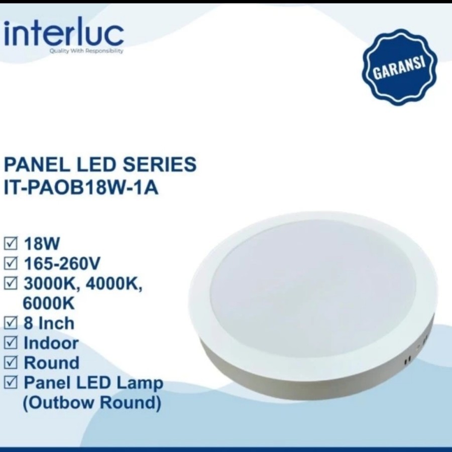 Jual INTERLUC OUTBOW LAMPU DOWNLIGHT LED PANEL INTERLUC 18W 18 W 18WATT ...