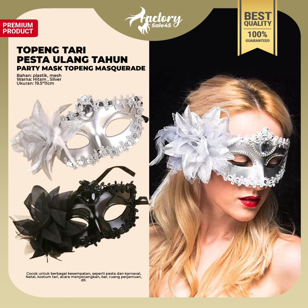 Jual Topeng Pesta Topeng Party Mask Topeng Masquerade Mask Topeng Hitam Putih F1498 | Shopee ...