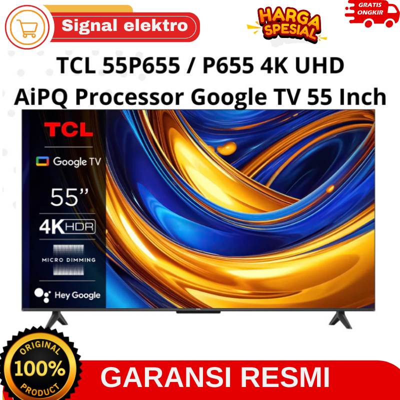 Jual TCL 55P655 55" GOOGLE TV 4K UHD DOLBY SMART TV 55 INCH GARANSI ...